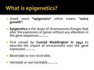 Epigenomics gyanika | PPTX