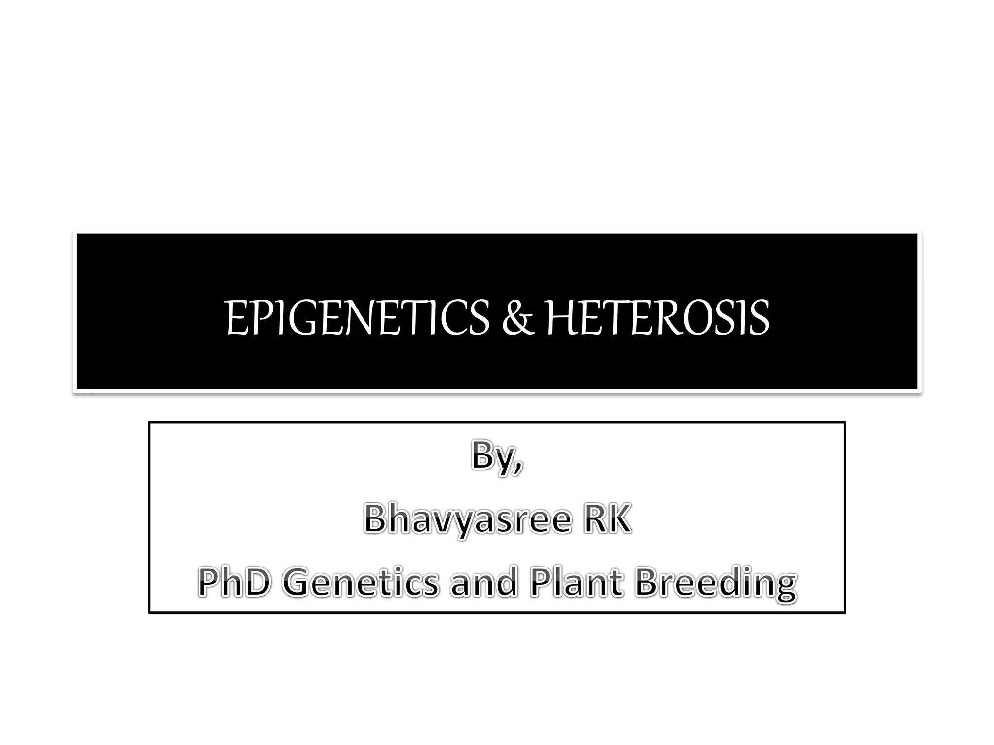 Epigentecs and heterosis | PPTX
