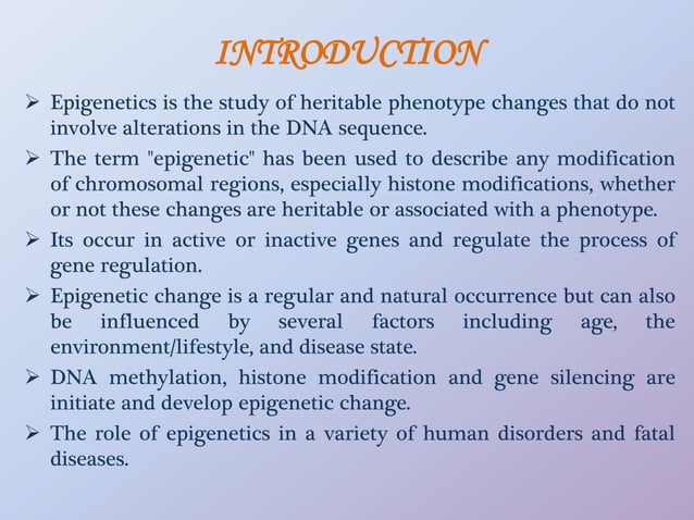 Epigentics | PPTX | Genetics | Science