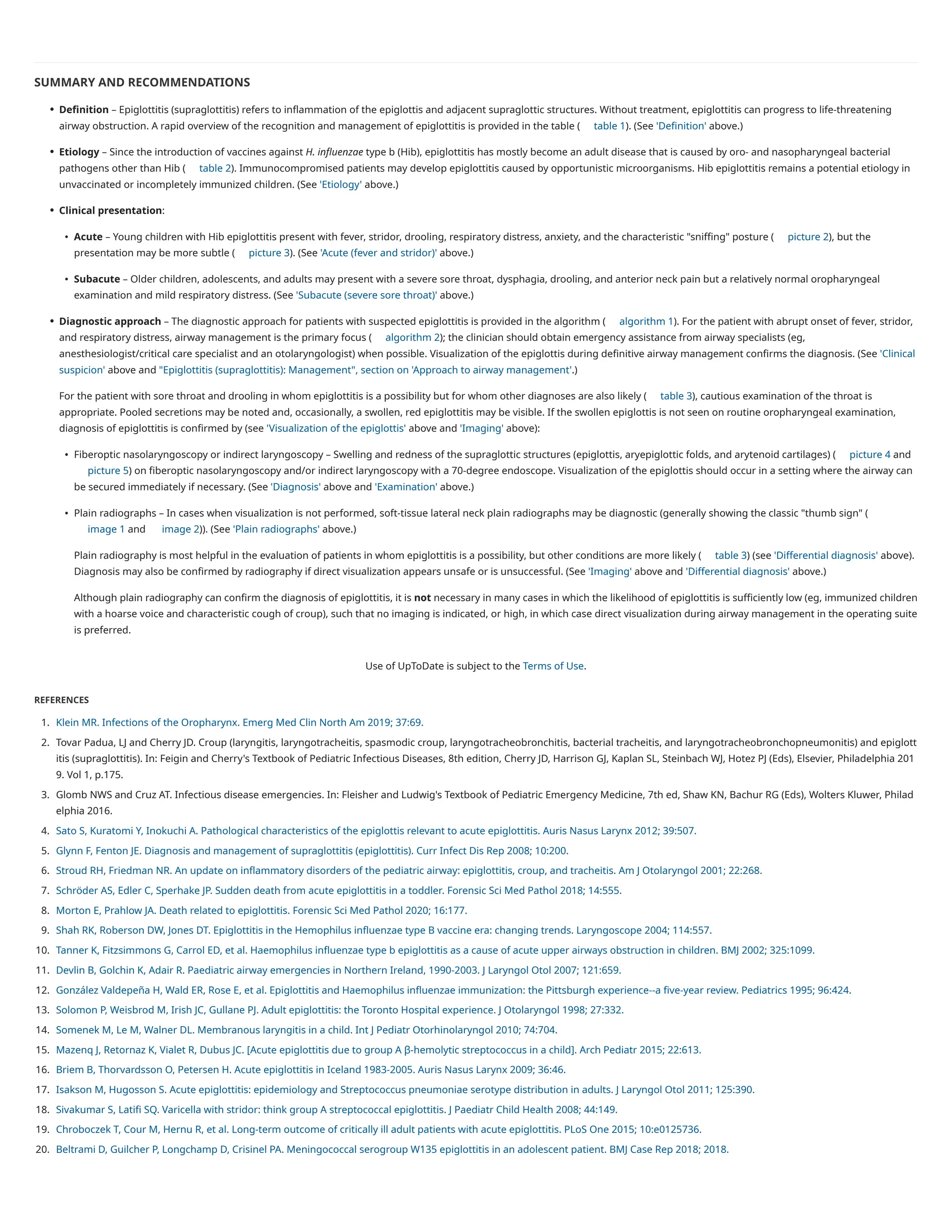 Epiglotitis (supraglotitis) características clínicas y diagnóstico ...