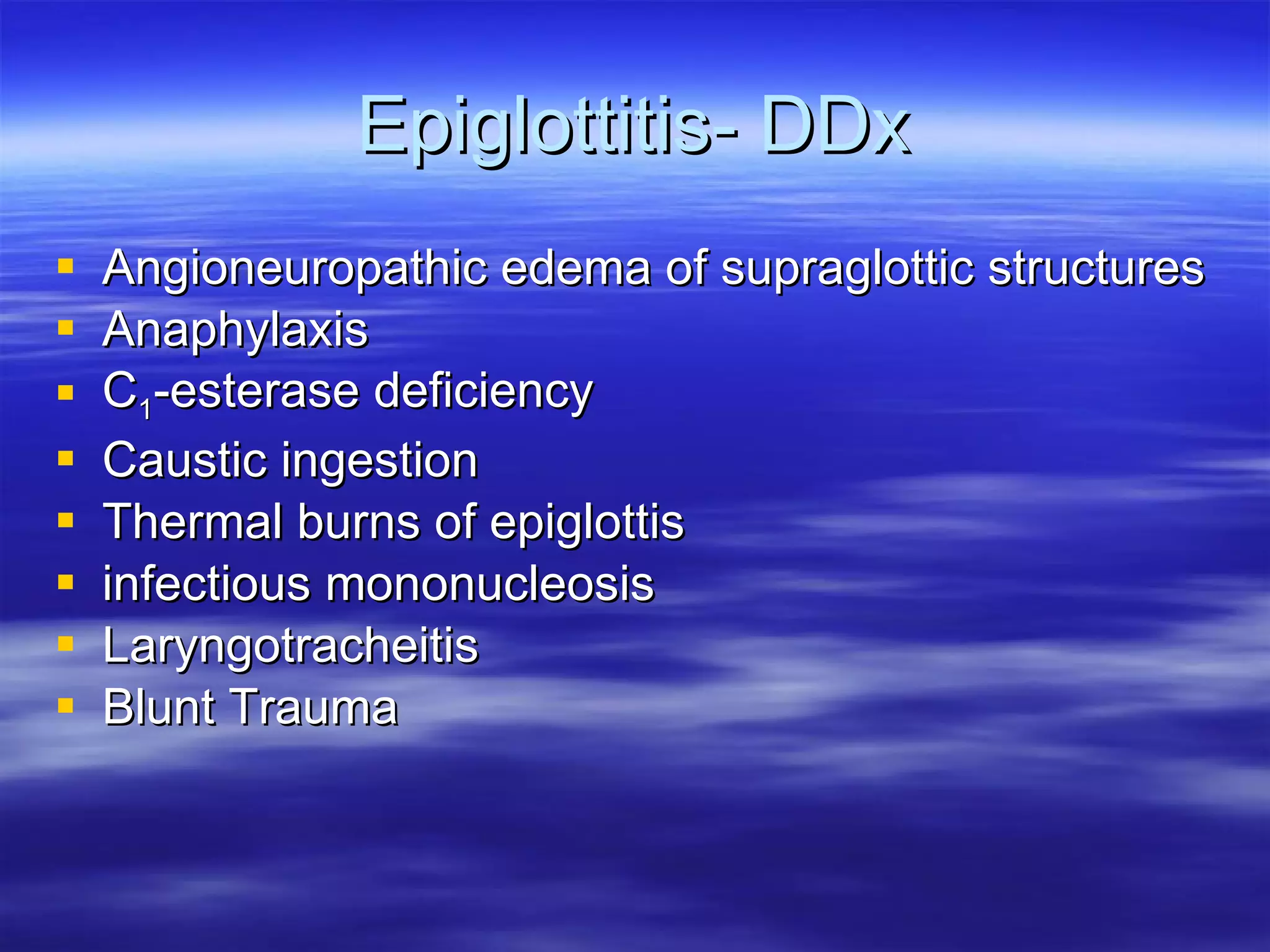 Epiglottitis Mrcme | PPT
