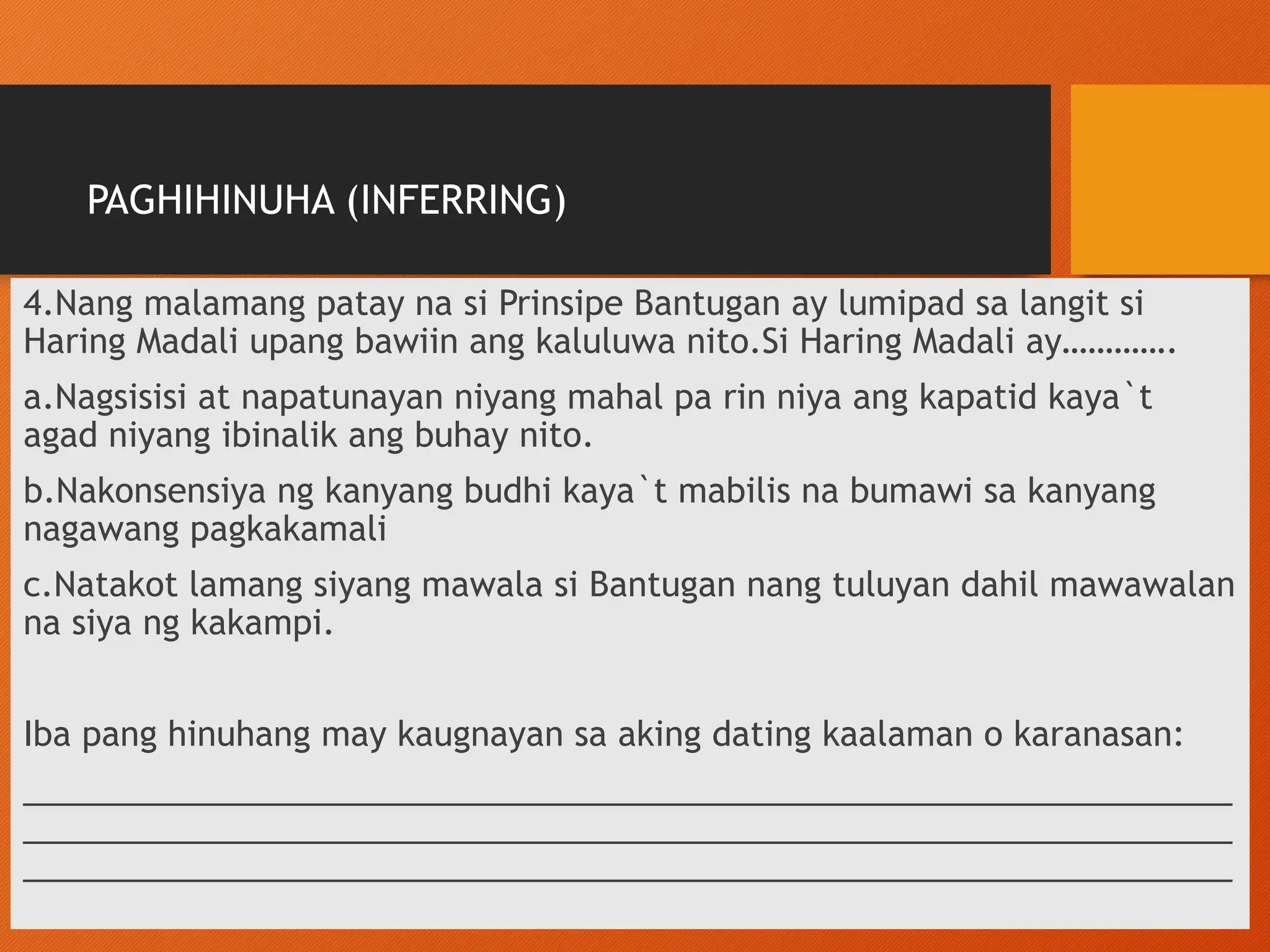 Epiko-ni-Bantugan at mga karagdagang gawain | PPTX