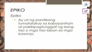 EPIKO AT ANG MGA ELEMENTO filipino 7 .pptx