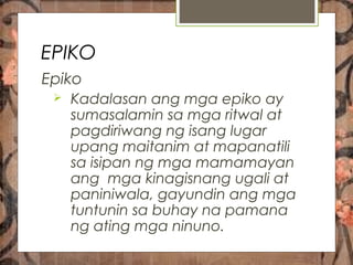 Epiko at ang mga elemento nito | PPT