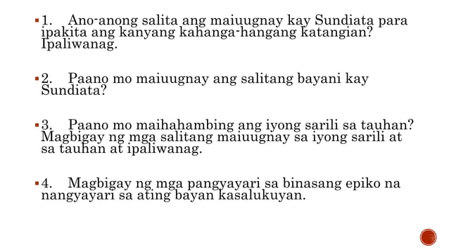 Epiko Sundiata ang unang emperyong Mali lesson | PPTX