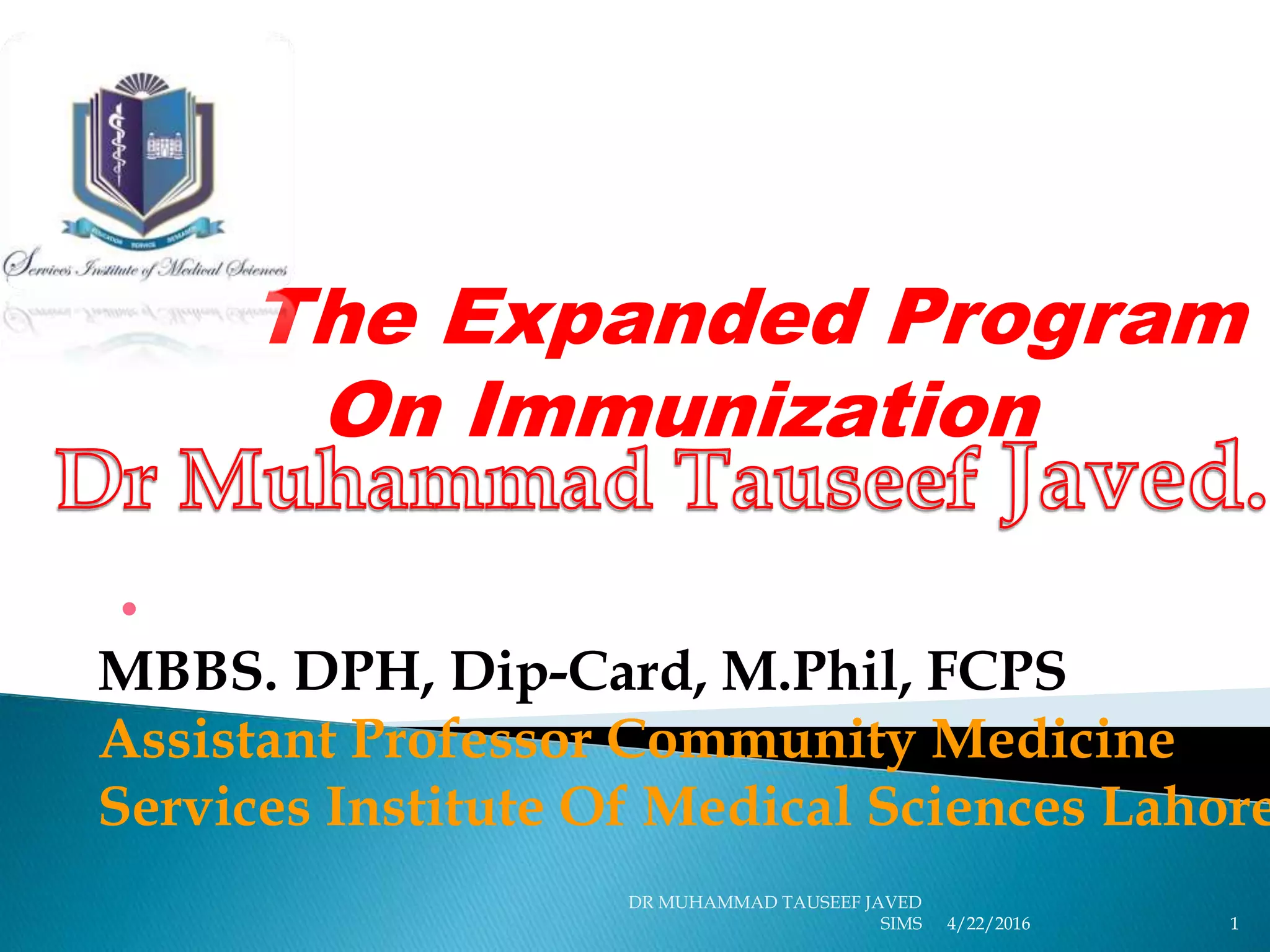 EXPANDED PROGRAMME OF IMMUNIZATION PAKISTAN | PPSX