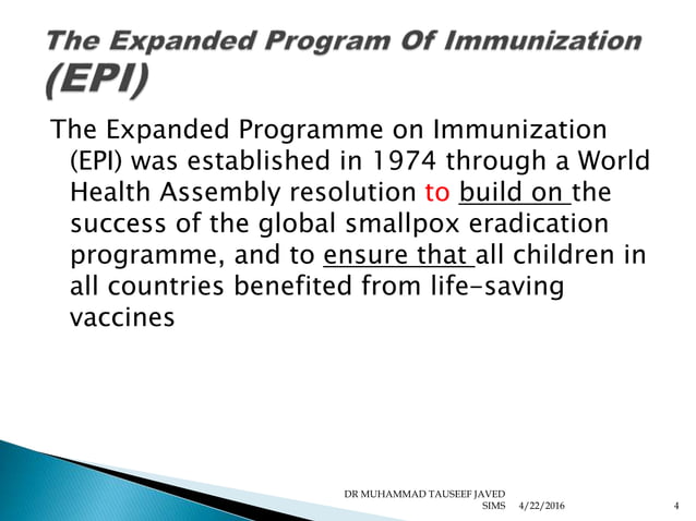 EXPANDED PROGRAMME OF IMMUNIZATION PAKISTAN | PPSX | Infectious ...