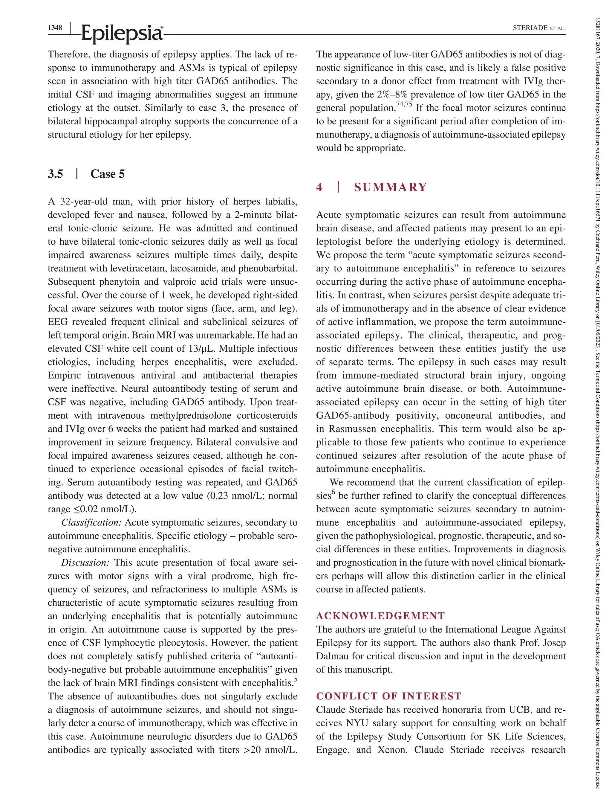 Epilepsia - 2020 - Steriade - Acute symptomatic seizures secondary to ...
