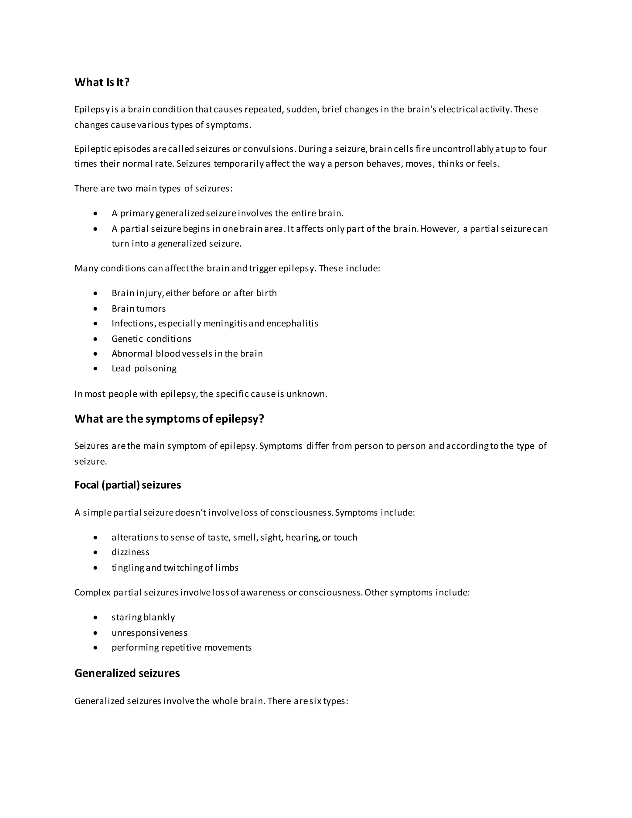 Epilepsy | DOCX