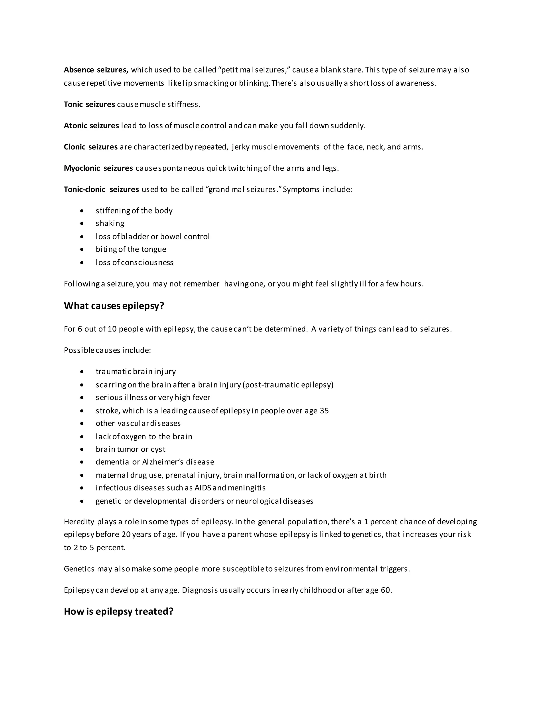 Epilepsy | DOCX