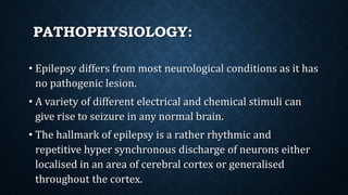 'Epilepsy. pathophysiology' | PPTX