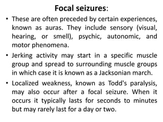Epilepsy Presented by Dr. Arun Kumar | PPT