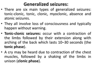 Epilepsy Presented by Dr. Arun Kumar | PPTX