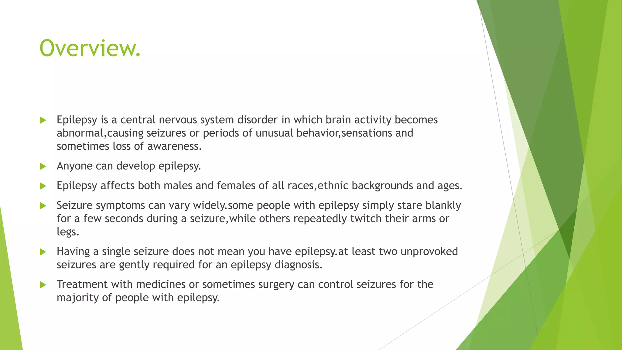 Epilepsy | PPTX | Brain and Nervous System Disorders | Diseases and ...