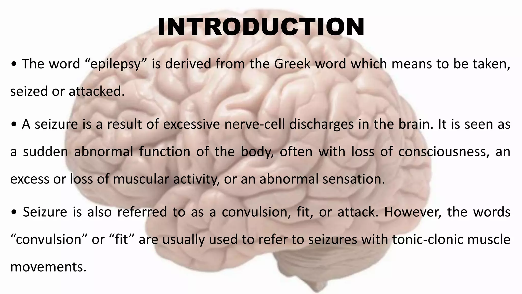 Epilepsy and its management | PPTX
