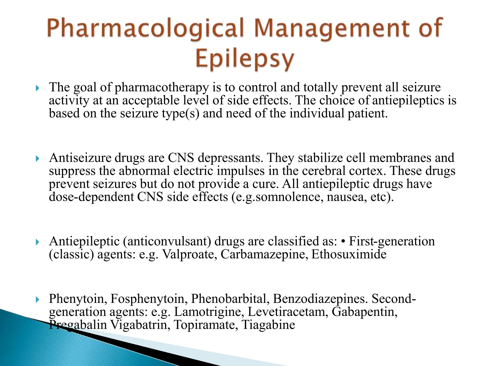 Introduction, types and drug treatment of Epilepsy | PPTX