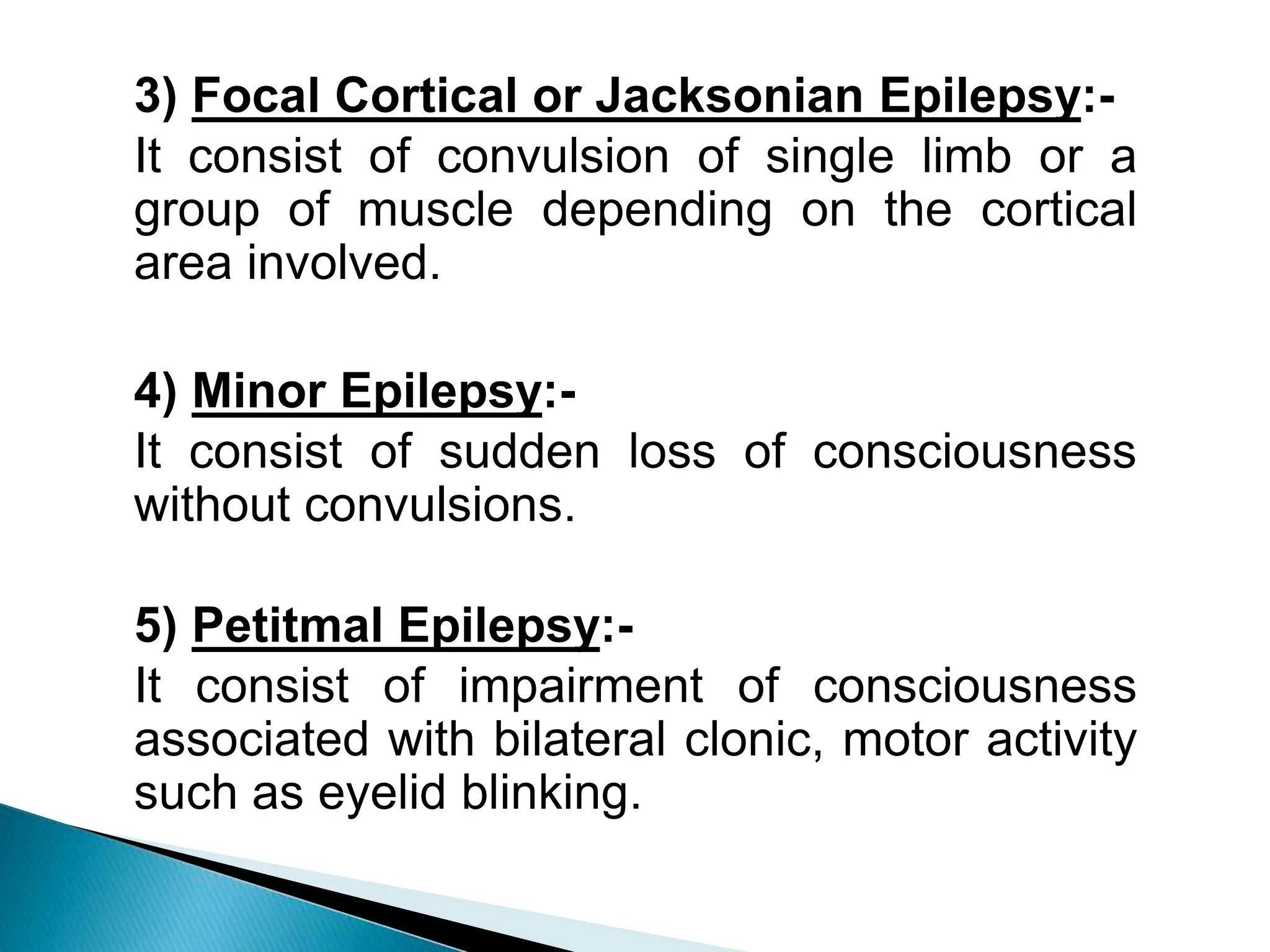 Introduction, types and drug treatment of Epilepsy | PPTX