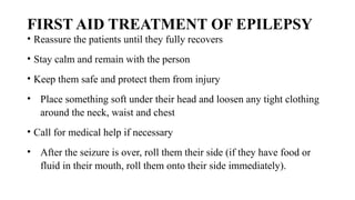 INTRODUCTION TO EPILEPSY ON FIRST AID MANAGEMENT | PPTX