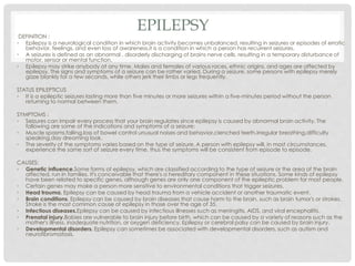 Epilepsy case presentation by mehreen taj IVth parm D | PPT