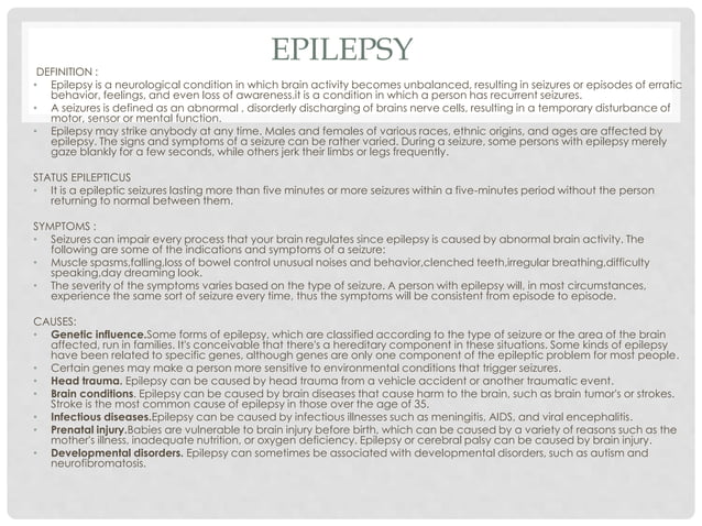 Epilepsy case presentation by mehreen taj IVth parm D | PPT