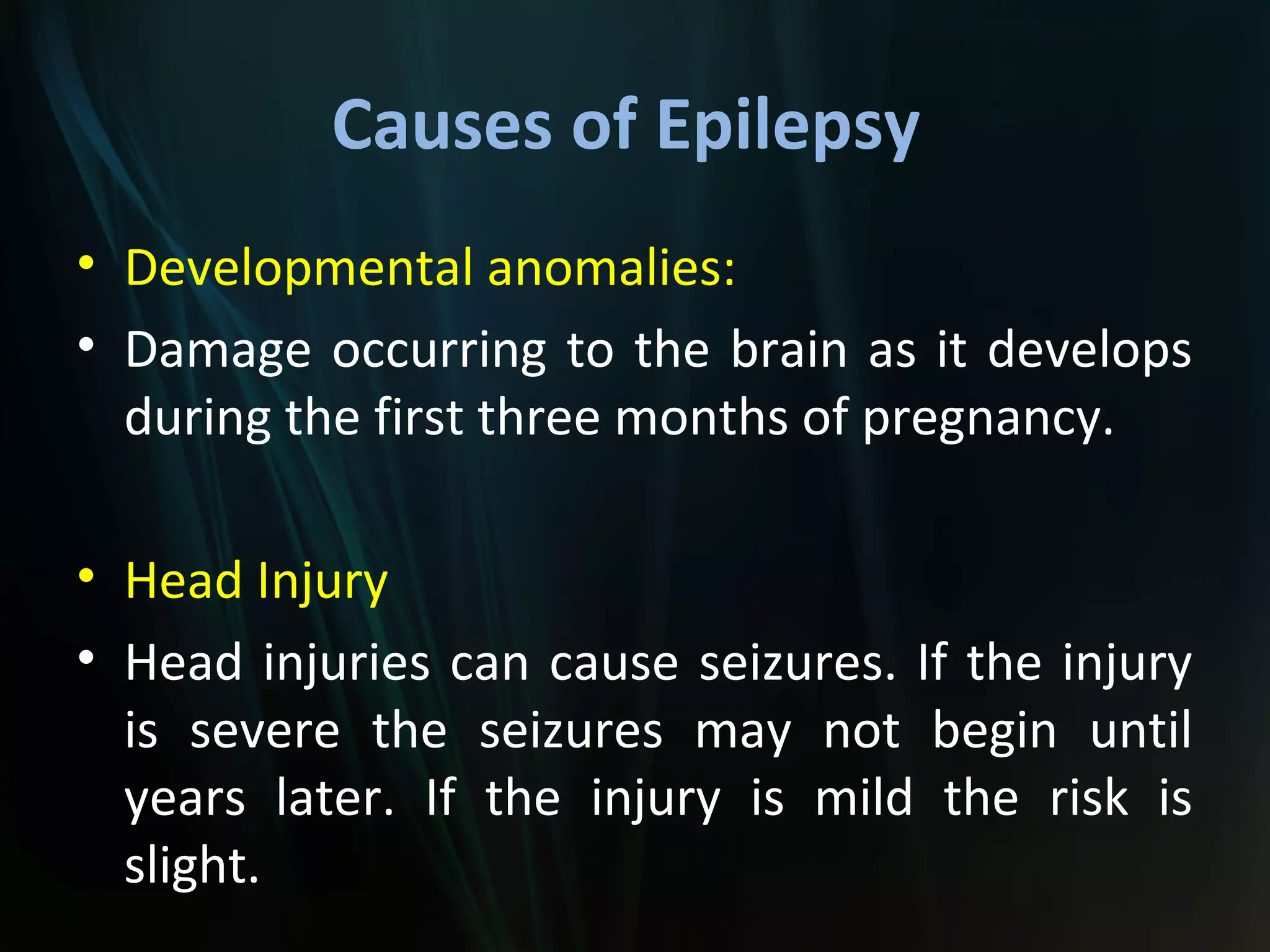 Epilepsy and its causes | PPT