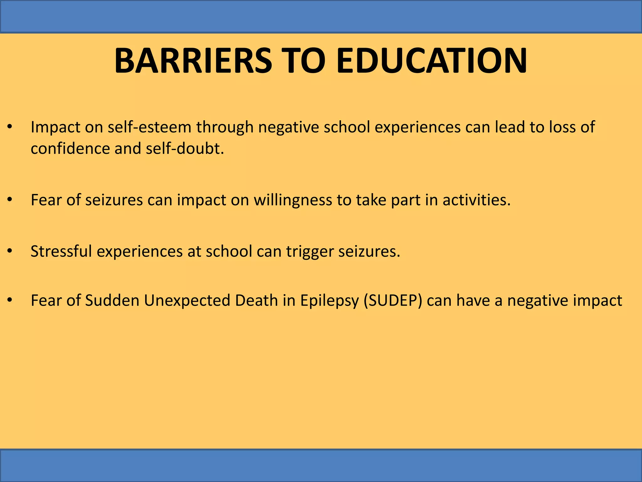 Epilepsy and its management (ppt) | PPTX