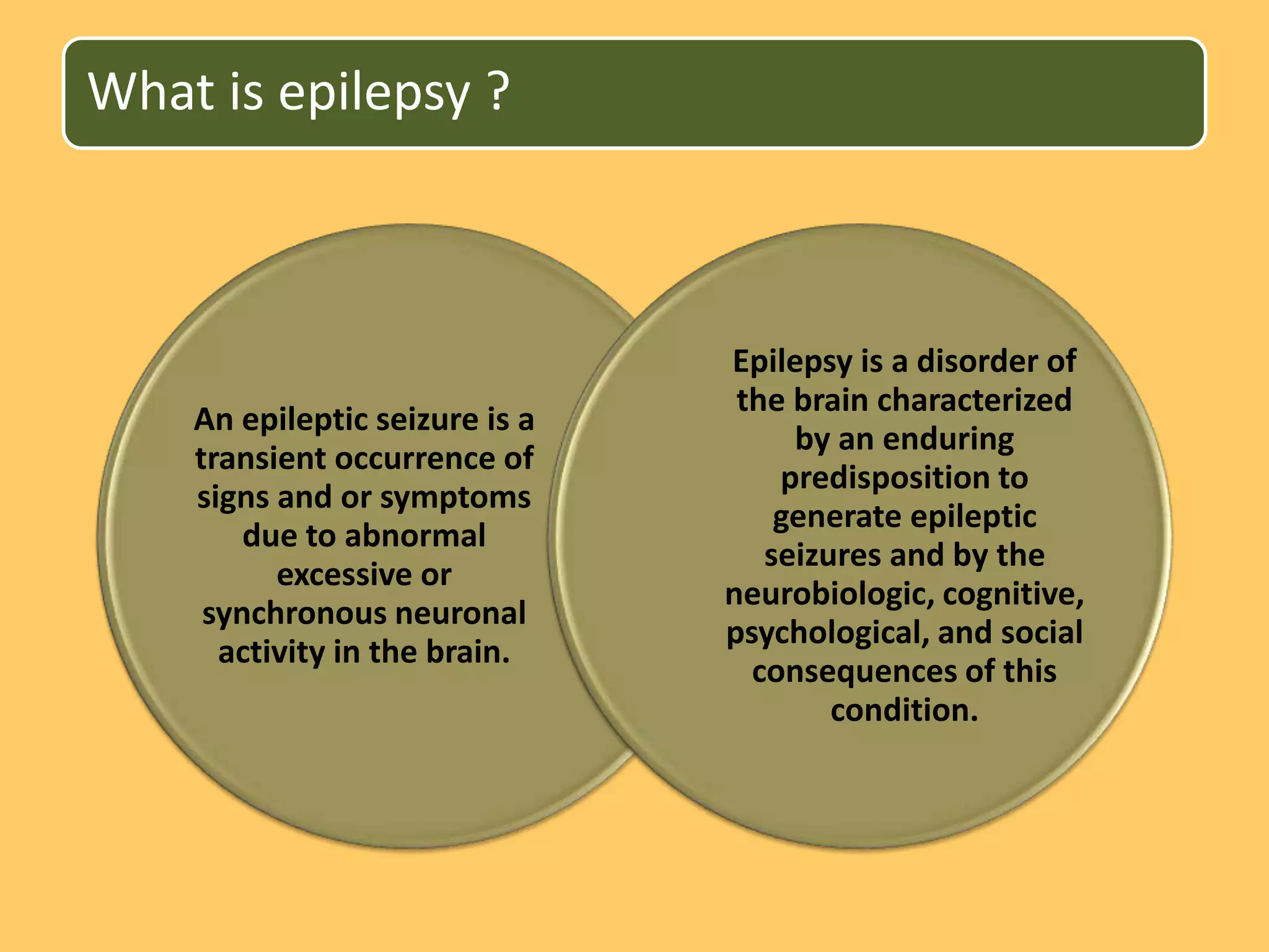 Epilepsy and its management (ppt) | PPTX