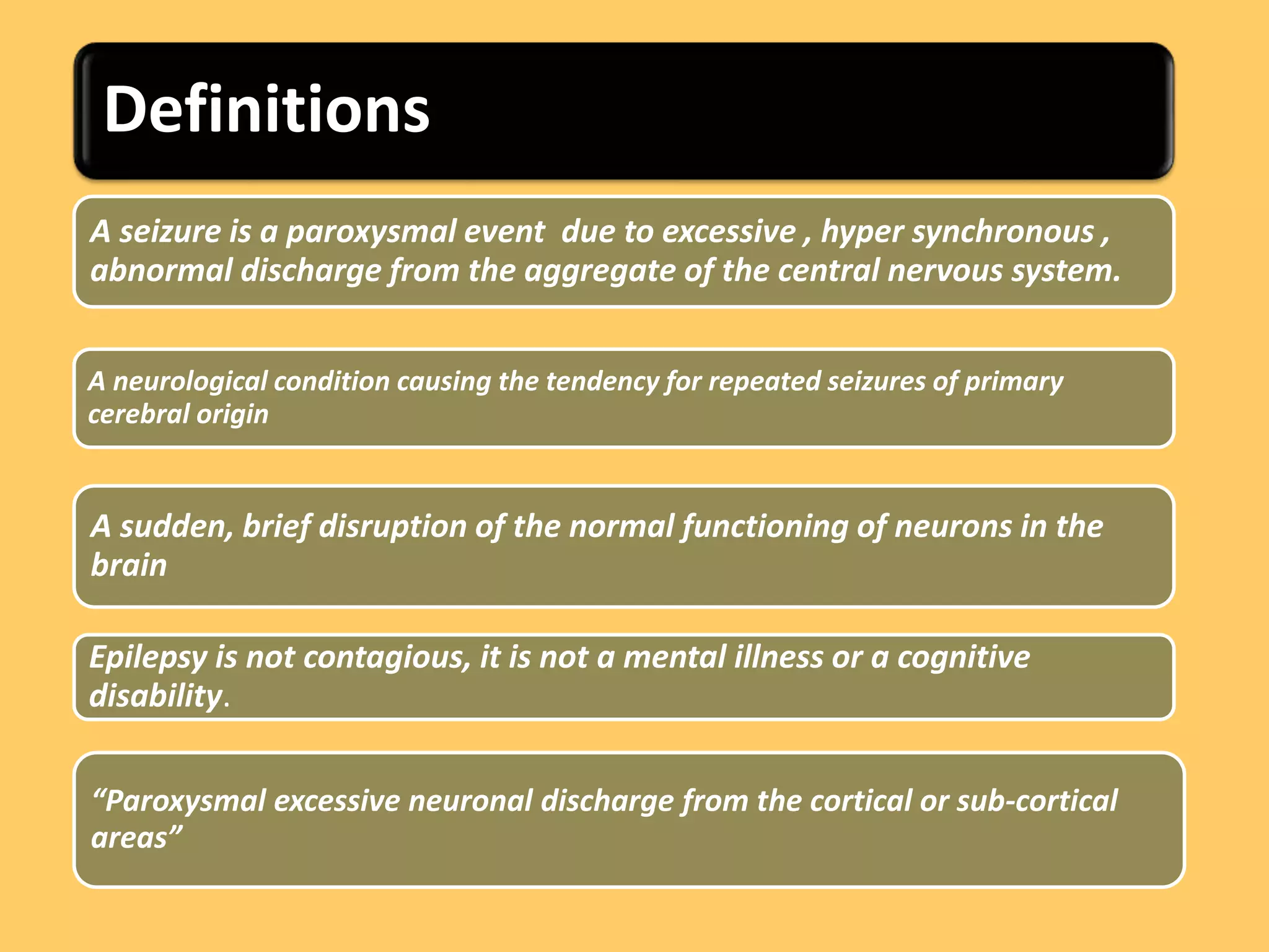 Epilepsy and its management (ppt) | PPTX