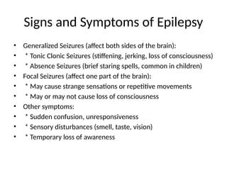 Epilepsy and seizures, Precautions to epilepsy Patients.pptx