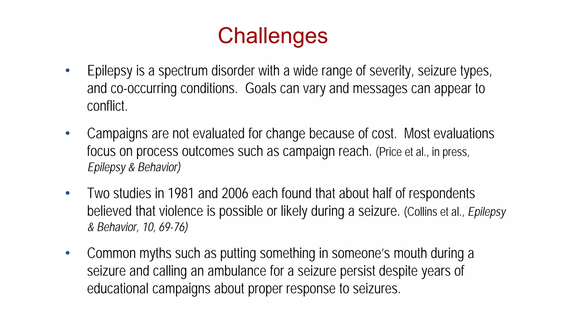 Epilepsy: Sources of Stigma and Campaign Efforts | PDF