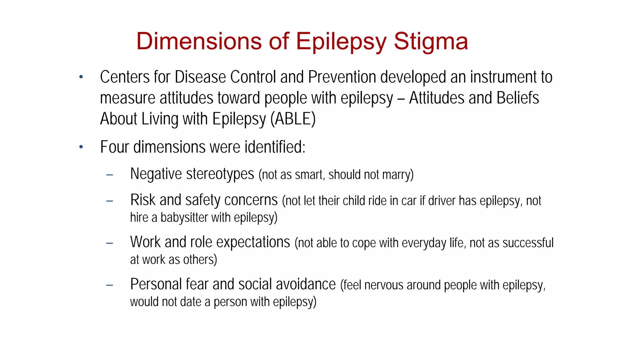 Epilepsy: Sources of Stigma and Campaign Efforts | PDF