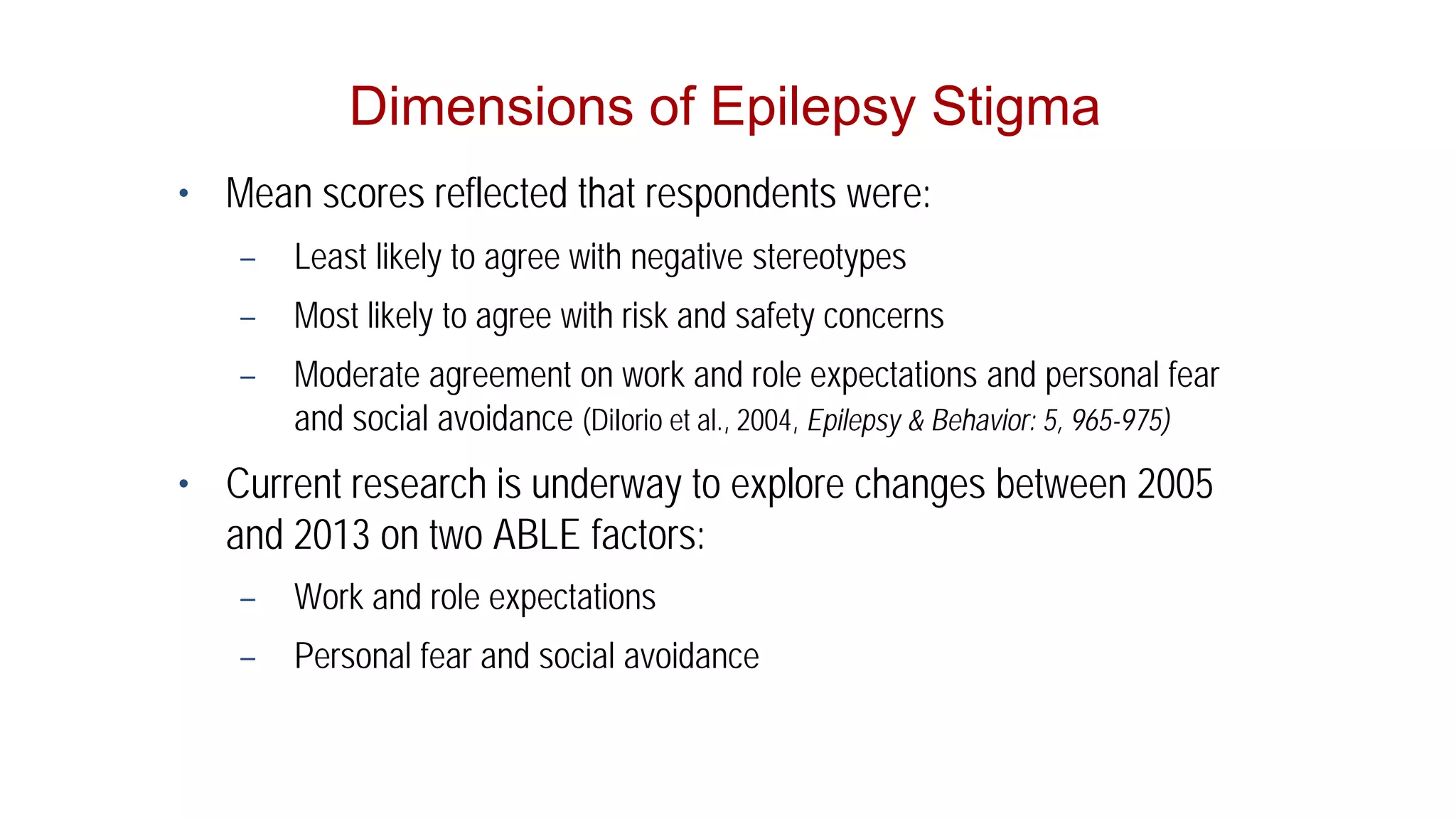Epilepsy: Sources of Stigma and Campaign Efforts | PDF