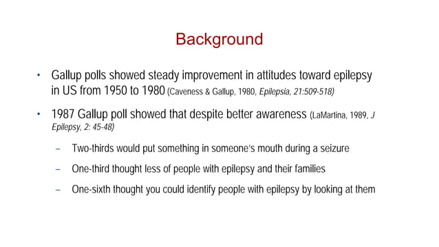 Epilepsy: Sources of Stigma and Campaign Efforts | PPT