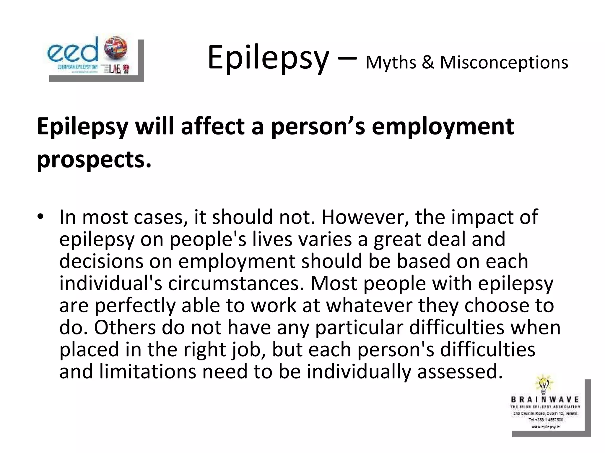 Epilepsy myths | PPT