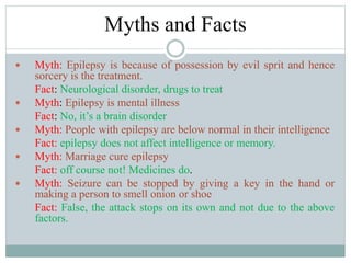 Epilepsy: Diagnostics, Medications, Myths and Facts | PPTX