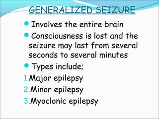 Epilepsy and its management. | PPT