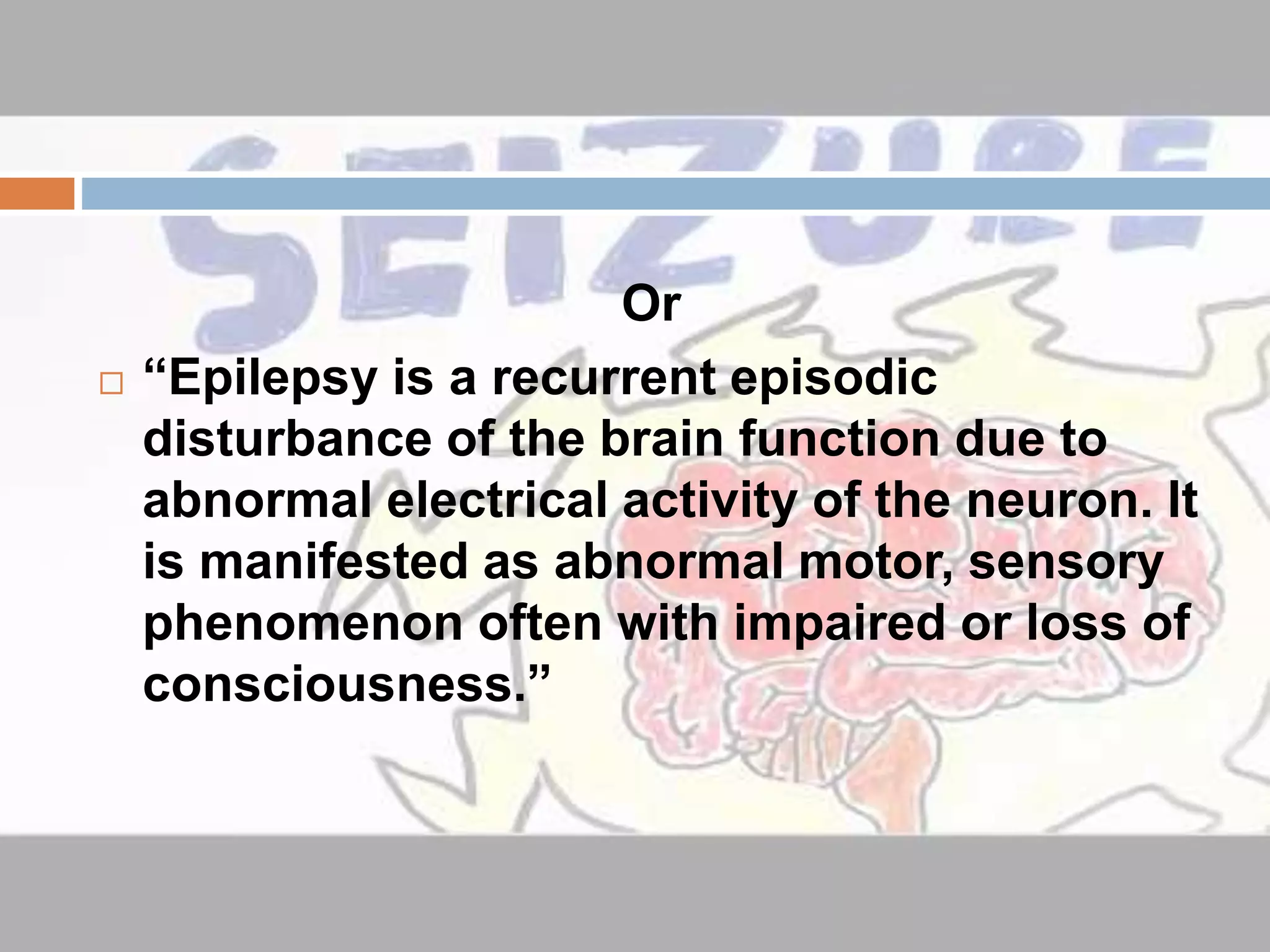 Epilepsy ppt | PPTX