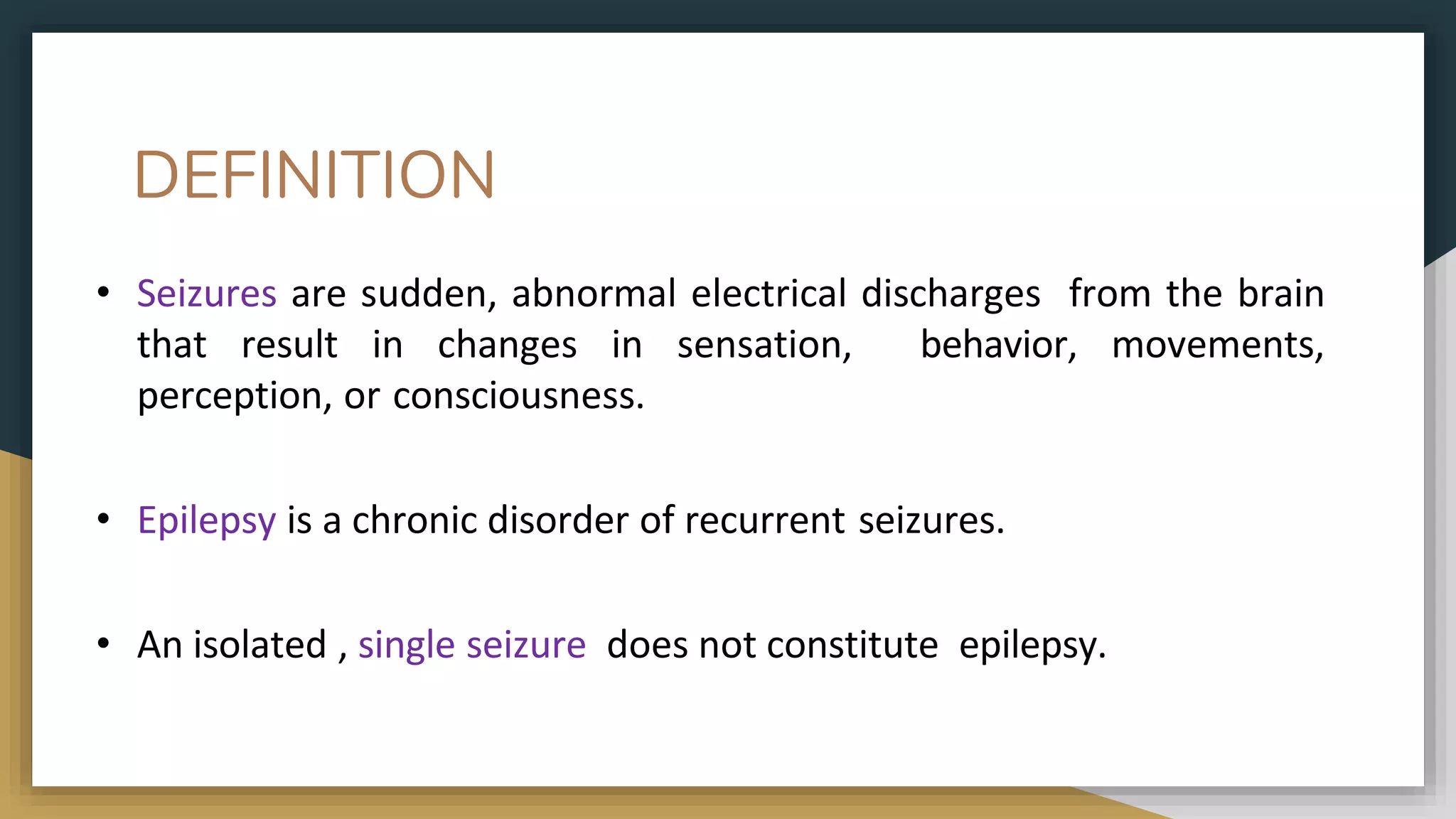Epilepsy seizure disorders | PPTX