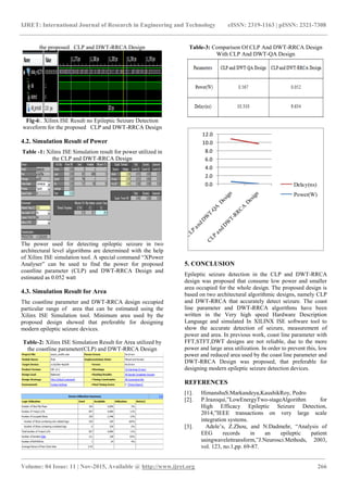 Epileptic seizure detection using modern clp and dwt rrca design | PDF