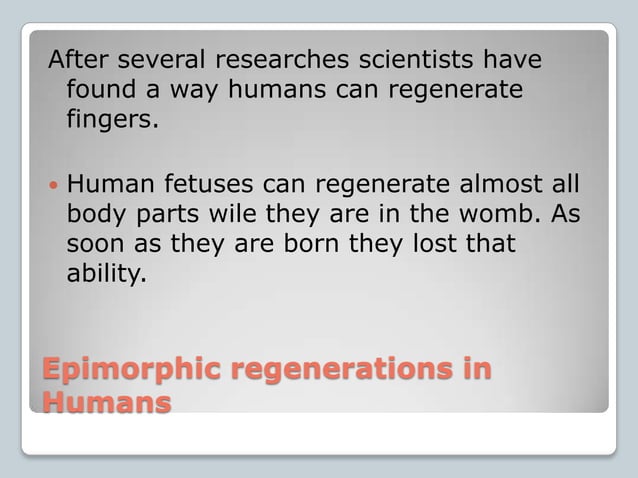 Epimorphic regeneration science project | PPT