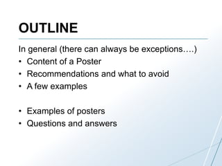 What should a poster contain? 18.03.14