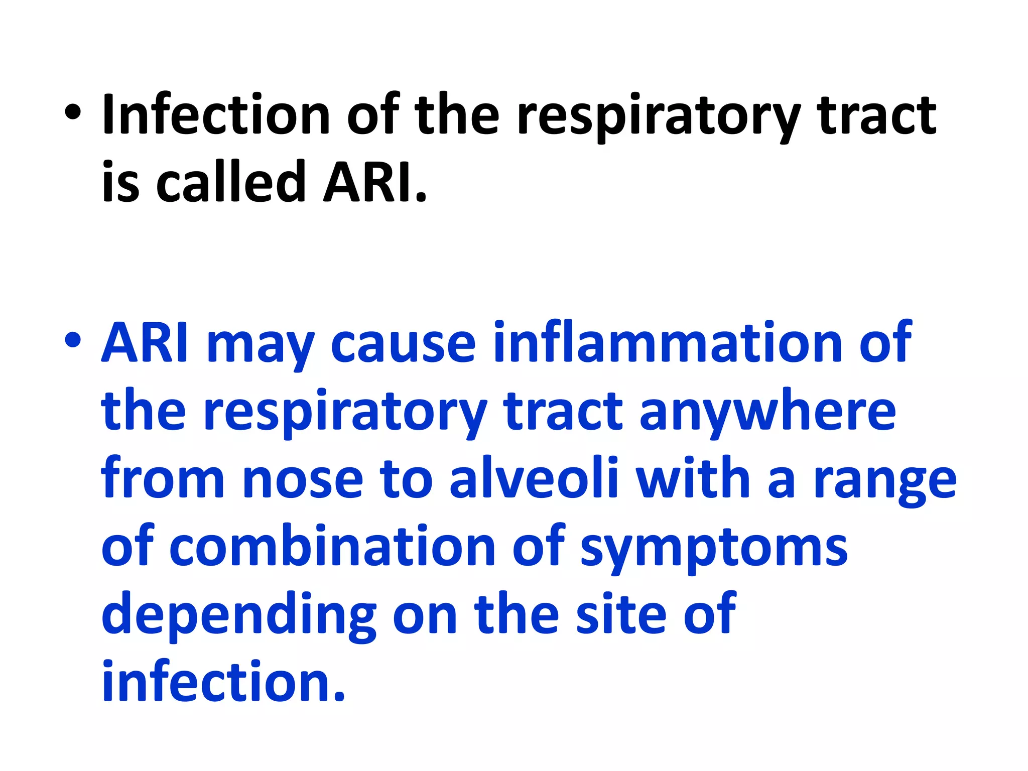 EPIDEMIOLOGY OF ARI | PPTX