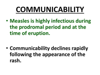 EPIDEMIOLOGY OF MEASELS | PPTX