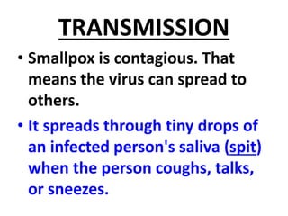 EPIDEMIOLOGY OF SMALL POX | PPTX
