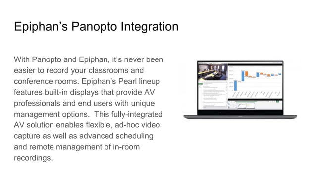 Epiphan and Panopto Integration with PTZOptics Overview | PPTX