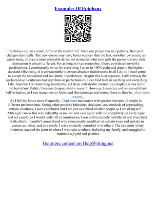 Epiphany Essay | PDF | Hip Hop Music | Music