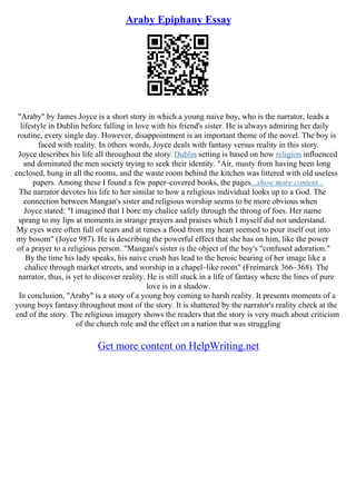 Epiphany Essay | PDF