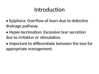 Epiphora_Hyperlacrimation.pptx shalakya ppt | PPTX