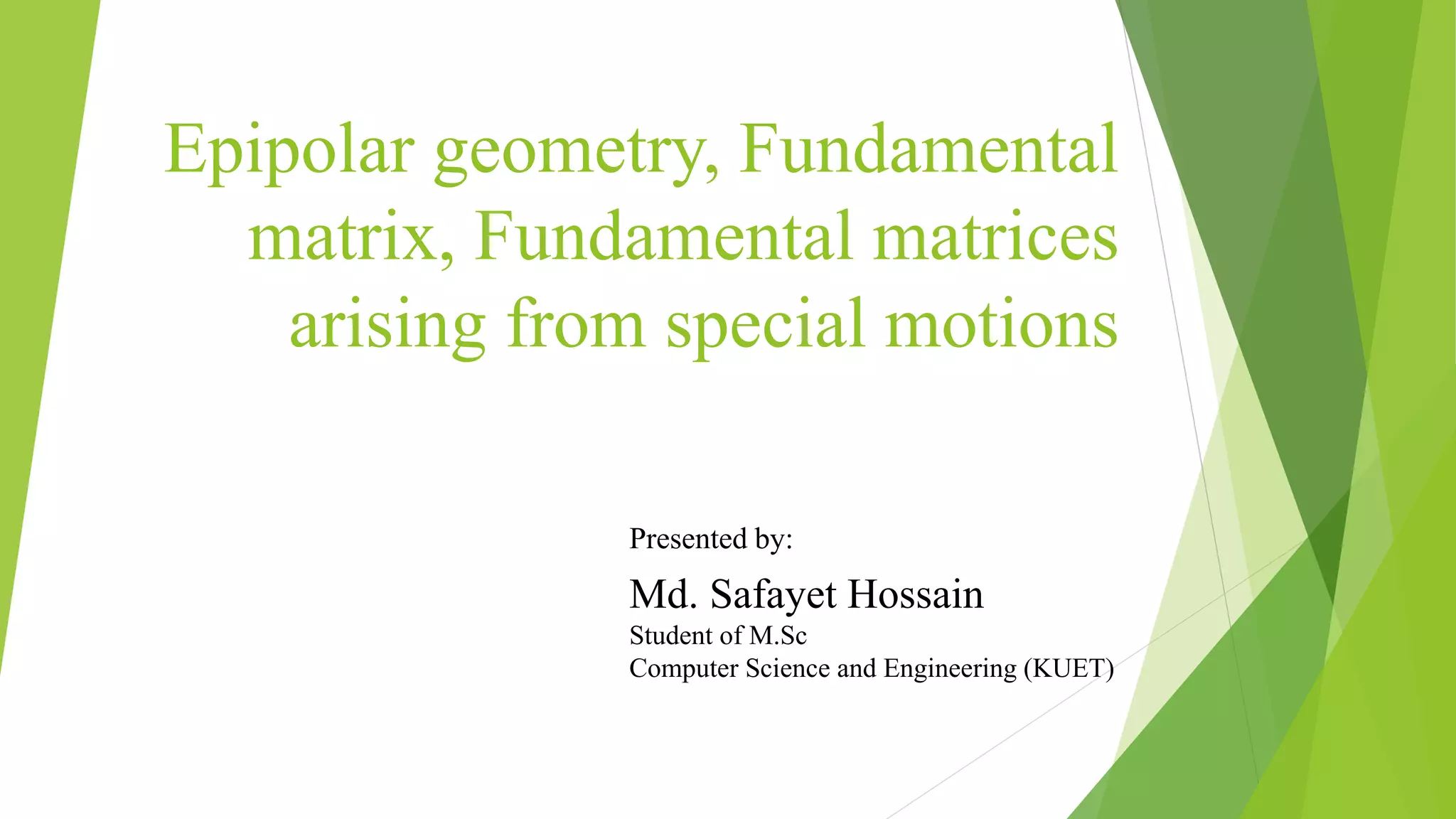 Epipolar geometry | PPTX