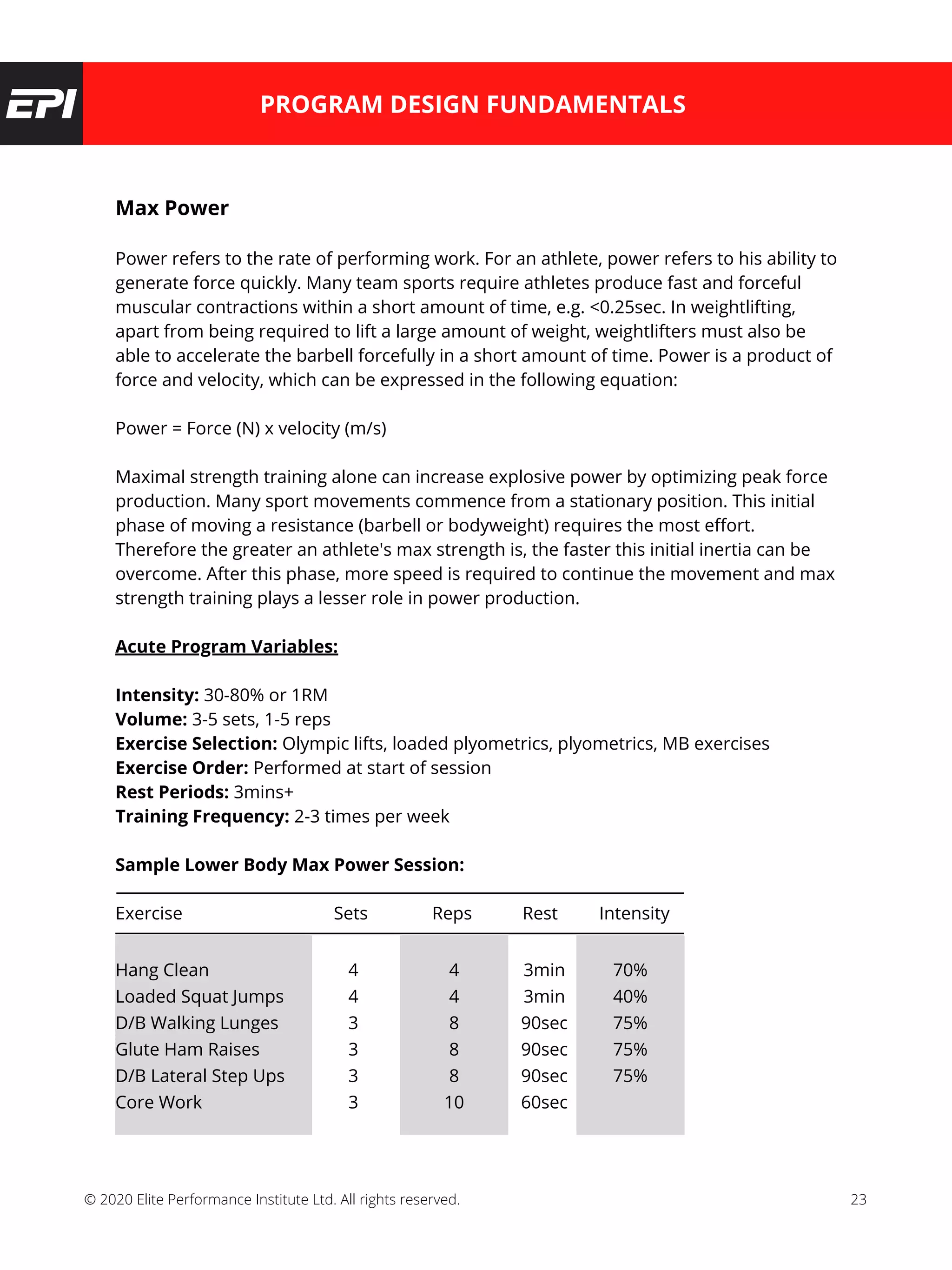 Strength & Conditioning Program Design | PDF